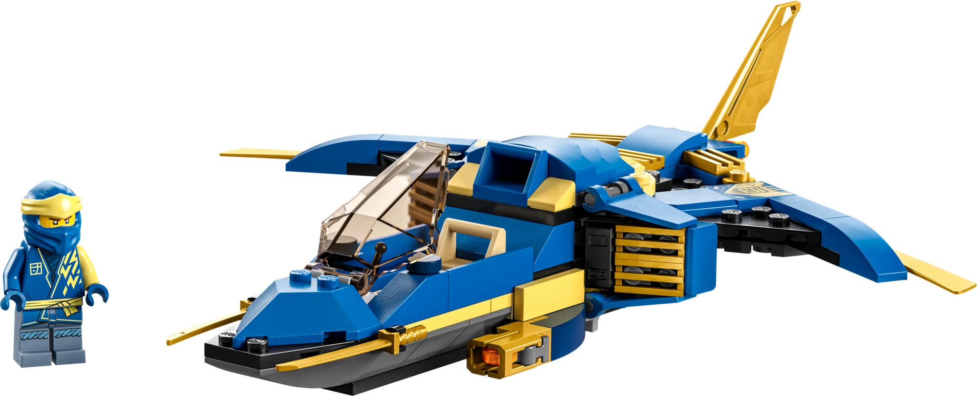 LEGO NINJAGO Jay’s Lightning Jet EVO 71784, Upgradable Toy Plane, Ninja Airplane Building Set, Collectible Birthday Gift Idea for Grandchildren, Kids, Boys and Girls Ages 7 and Up