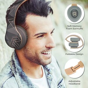 PowerLocus Bluetooth Headphones Over Ear, Wireless Headphones with Microphone, Foldable Headphone, Soft Memory Foam Earmuffs & Lightweight, Micro SD/TF, FM Radio for iPhone/Android/Tablet/PC/TV