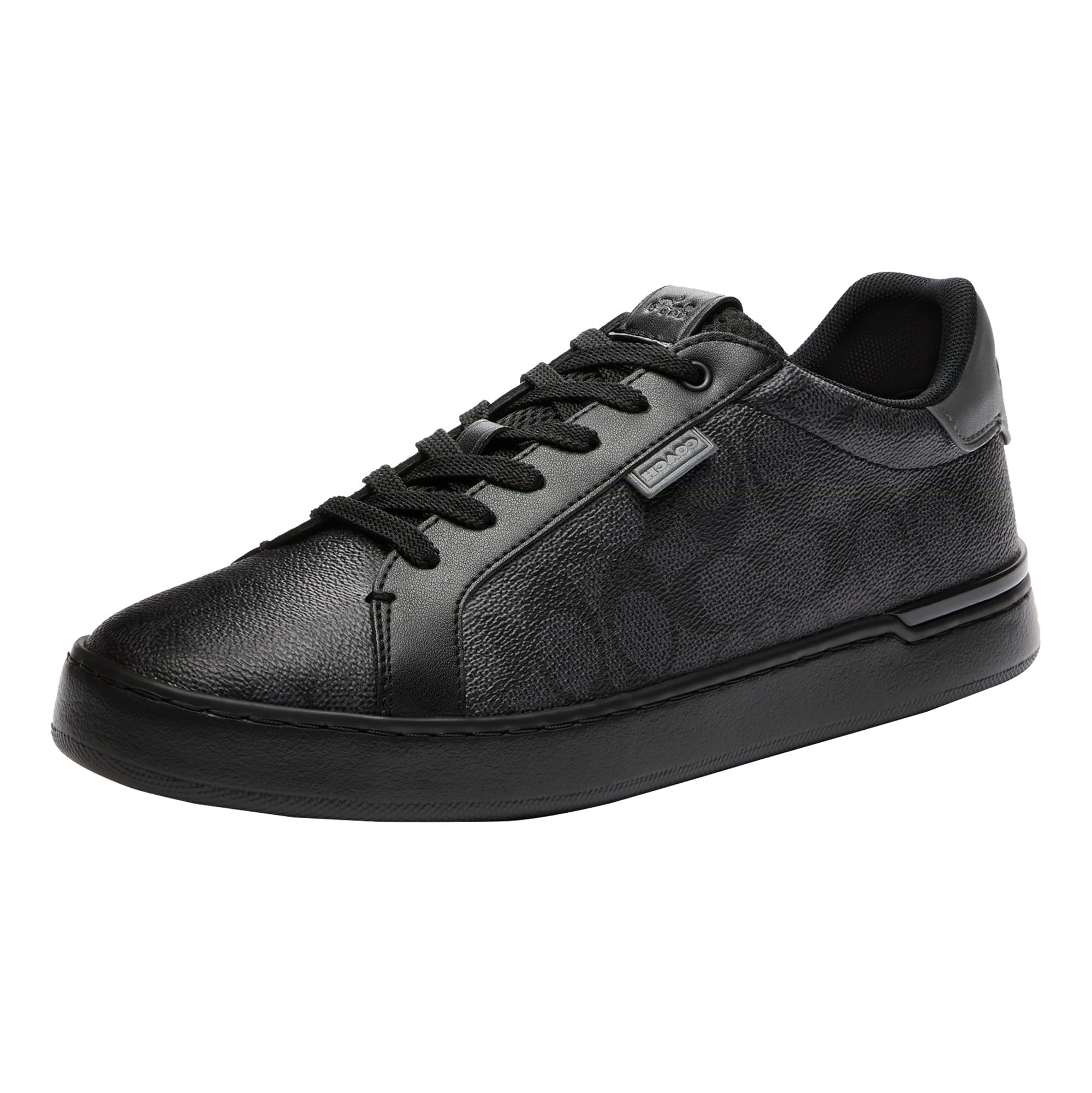 Coach Men's Lowline Signature Low Top Sneaker, Charcoal/Grey, 9.5