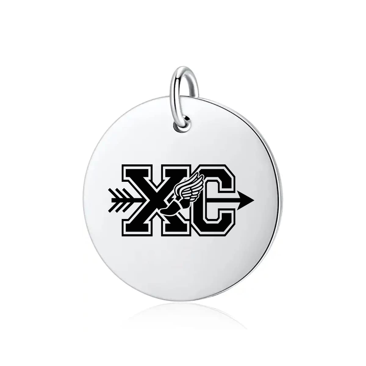 Cross Country Charm, Personalized Engraved Stainless Steel Cross Country Name Charm, DIY, Runner Gift for Girl Runners