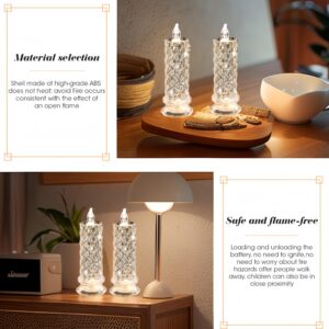 SupBri LED Candles, 4Pack Battery Operated Candles with Rose Light Halo, Romantic Flameless Pillar Candles for Valentine's Day Propose Anniversary Wedding Christmas Decorations(White, D 2.5" x H 7.2")