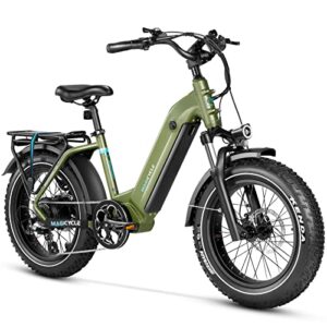 magicycle fat tire electric bike for adults 750w motor e bike 52v 20ah step-thru 20" electric mountain bike for beach snow 80 miles 7 speeds