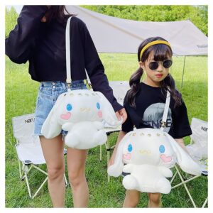 EVESKY Kawaii Plush Backpack For Girls Women Cute Cartoon Toy Bag Soft White Dog Plush Bags for Girls Cosplay Birthday Gifts