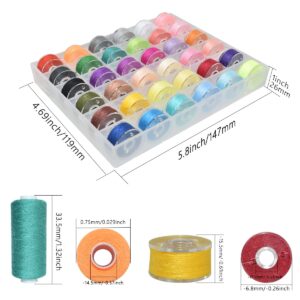 72Pcs 36 Colors Sewing Thread Set with Matching Prewound Bobbin Threads with Case, 550 Yards per Polyester Thread, Popular Colors Sewing Threads for Hand & Machine Sewing