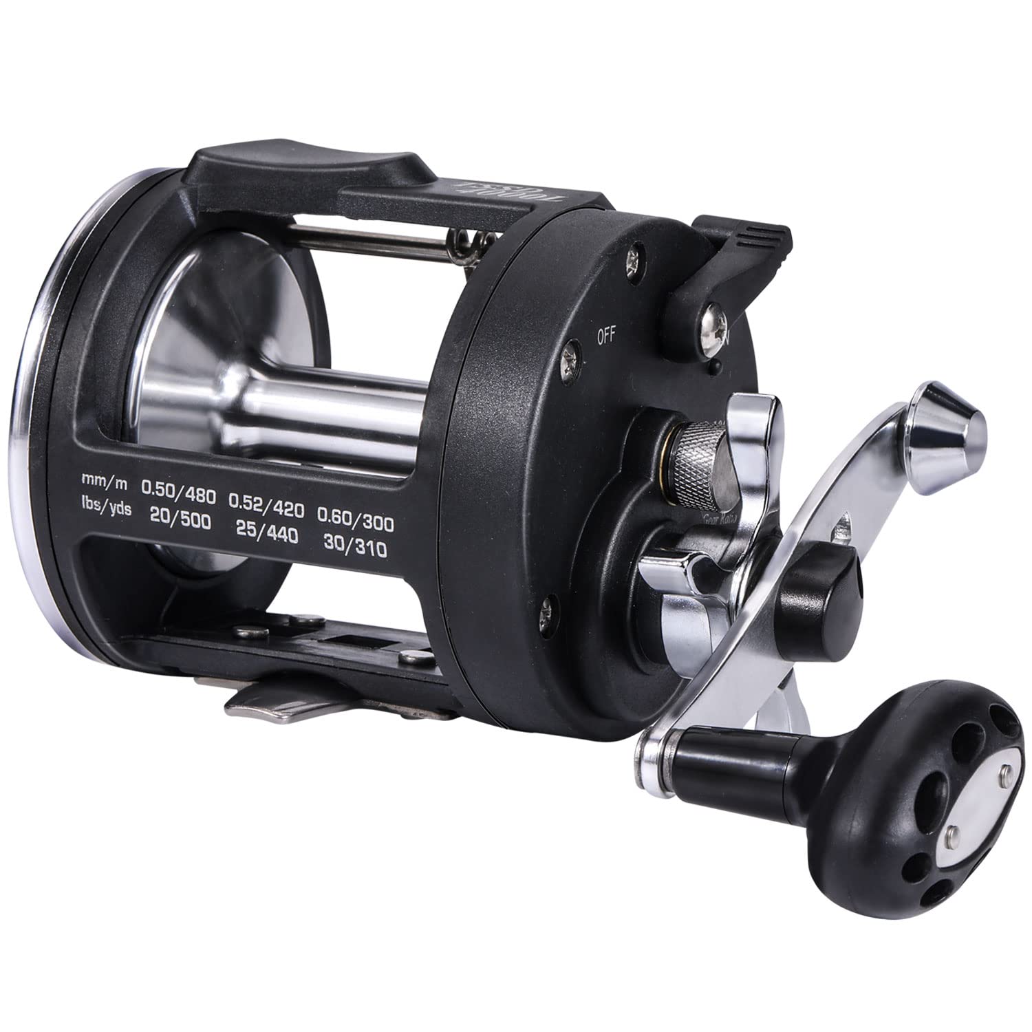 Sougayilang Trolling Reel, Level Wind Fishing Reel, Conventional Reel for Salmon-3000 Right handle