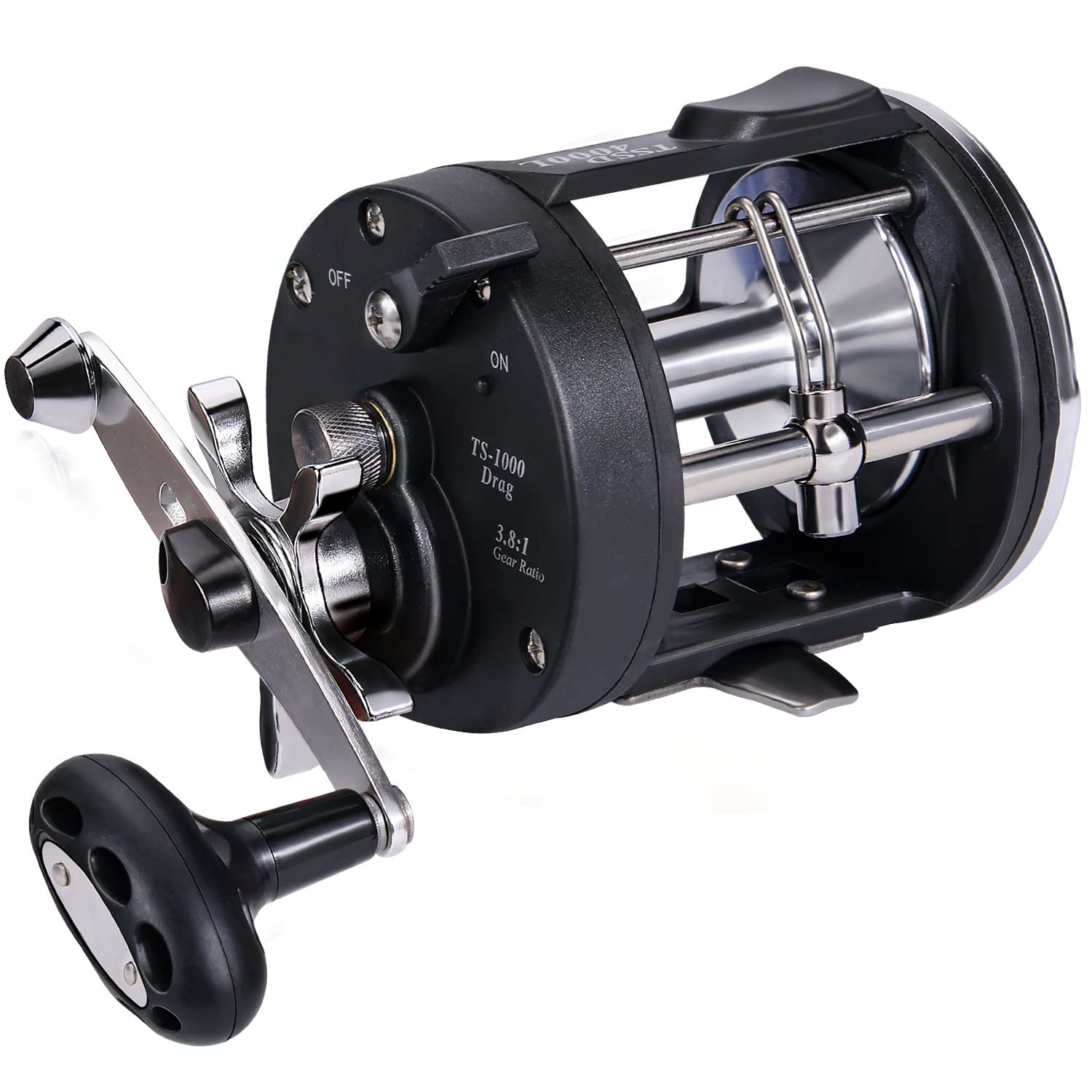 Sougayilang Trolling Reel, Level Wind Fishing Reel, Conventional Reel for Salmon-3000 Right handle