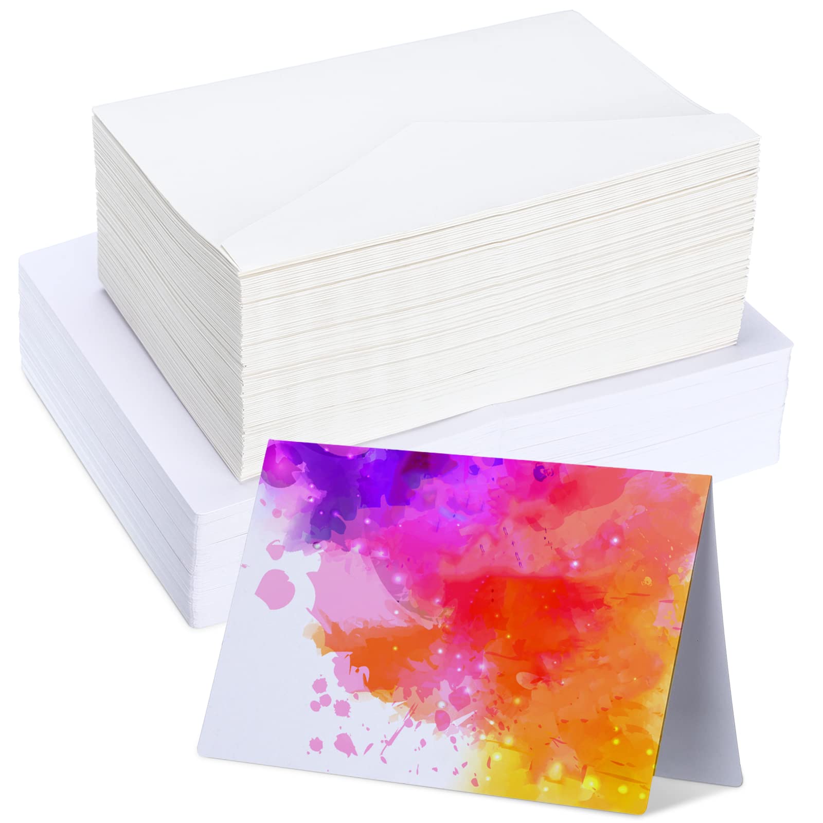 100 Sets Blank Watercolor Cards and Envelopes 4 x 6 Inch Christmas Cardstock Watercolor Postcard for Kid Art Painting Invitation Thank You Note…