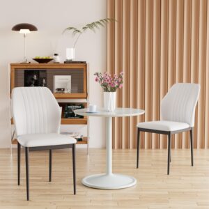 zckycine dining chair pu leather living room chair modern kitchen armless side chair with metal legs