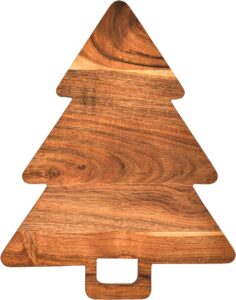 christmas tree shaped wood cutting board for kitchen, christmas tree wooden serving tray with handle, christmas decoration charcuterie tree boards 14"l x 11"w