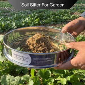 Garden Soil Sifter -10" Sifting Pan-Sieve for Sand Rocks Dirt Compost (1/8”Mesh Screen)