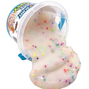 Cra-Z-Slimy 24oz Premade Slime, Cake Batter Scented Clear Slime Stretchy Glossy Non-Sticky 1.5lb Slime Bucket with Add-ins