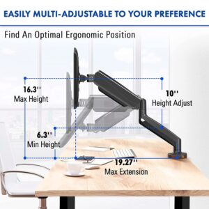 Stellar Mounts Spring LCD Monitor Arm with USB and Multimedia Ports for: LG 27GP850-B Ultragear Gaming Monitor 27” QHD (2560 x 1440) Nano IPS Display, 1ms Response Tim, 165Hz Refresh Rate