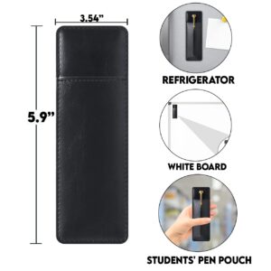 Performore Magnetic Pen Holder Pouch (Leather) for Refrigerator OR Metal Surface 1 Pouch