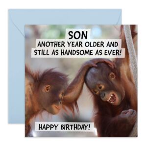 central 23 son birthday cards from mom and dad - funny birthday card for son adult- jokes prank for men - hilarious gifts for him - comes with fun stickers