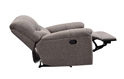 Manual Handel Adjustable Fabric Single Recliners Sofa Padded Seat and Back Chair for Living Room, Bedroom and Home Theater Seating (Brown)