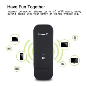 WiFi Router, 4G LTE Dongle USB Network Adapter Portable Pocket Travel WiFi Hotspot, USB Modem for Sharing(with WiFi Function)