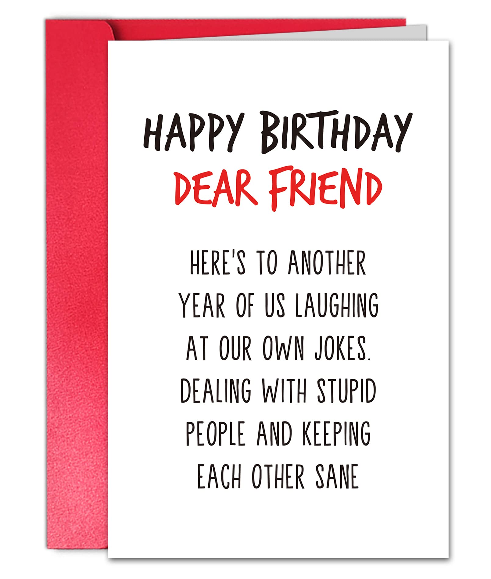 TQDaiker Happy Birthday Card for Dear Friend, Hilarious Birthday Card for Men Women Him Her, Birthday Gifts for Best Friend