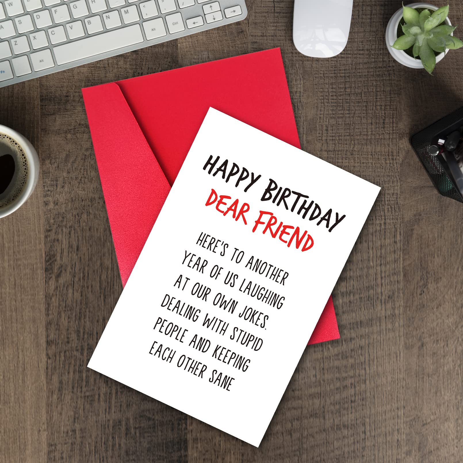 TQDaiker Happy Birthday Card for Dear Friend, Hilarious Birthday Card for Men Women Him Her, Birthday Gifts for Best Friend