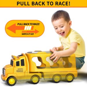 Bennol Toddler Boy Toys for 1 2 3 4 5 Year Old Boys, Toddler Car Trucks Toys for Toddler Boys Ages 1-3 3-5, 5 in 1 Construction Car Truck Boys Toddlers Birthday Gifts