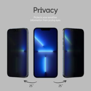 RhinoShield 3D Impact Privacy Screen Protector Compatible with [iPhone 14 Plus/13 Pro Max] | Ultra Impact Protection - 3D Curved Edges for Full Coverage - Alignment frame Easy Installation