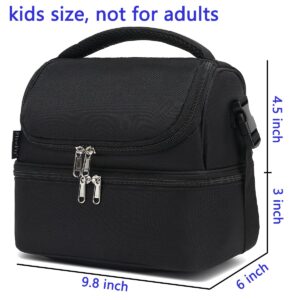 FlowFly Double Decker Cooler Insulated Lunch Bag Large Tote for Boys, Girls, Men, Women, With Adjustable Strap,Black