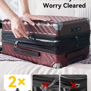 LUGGEX 3 Piece Luggage Sets with Spinner Wheels - 100% Polycarbonate Expandable Hard Suitcases with Wheels - Travel Luggage TSA Approve (Black, 20/24/28)