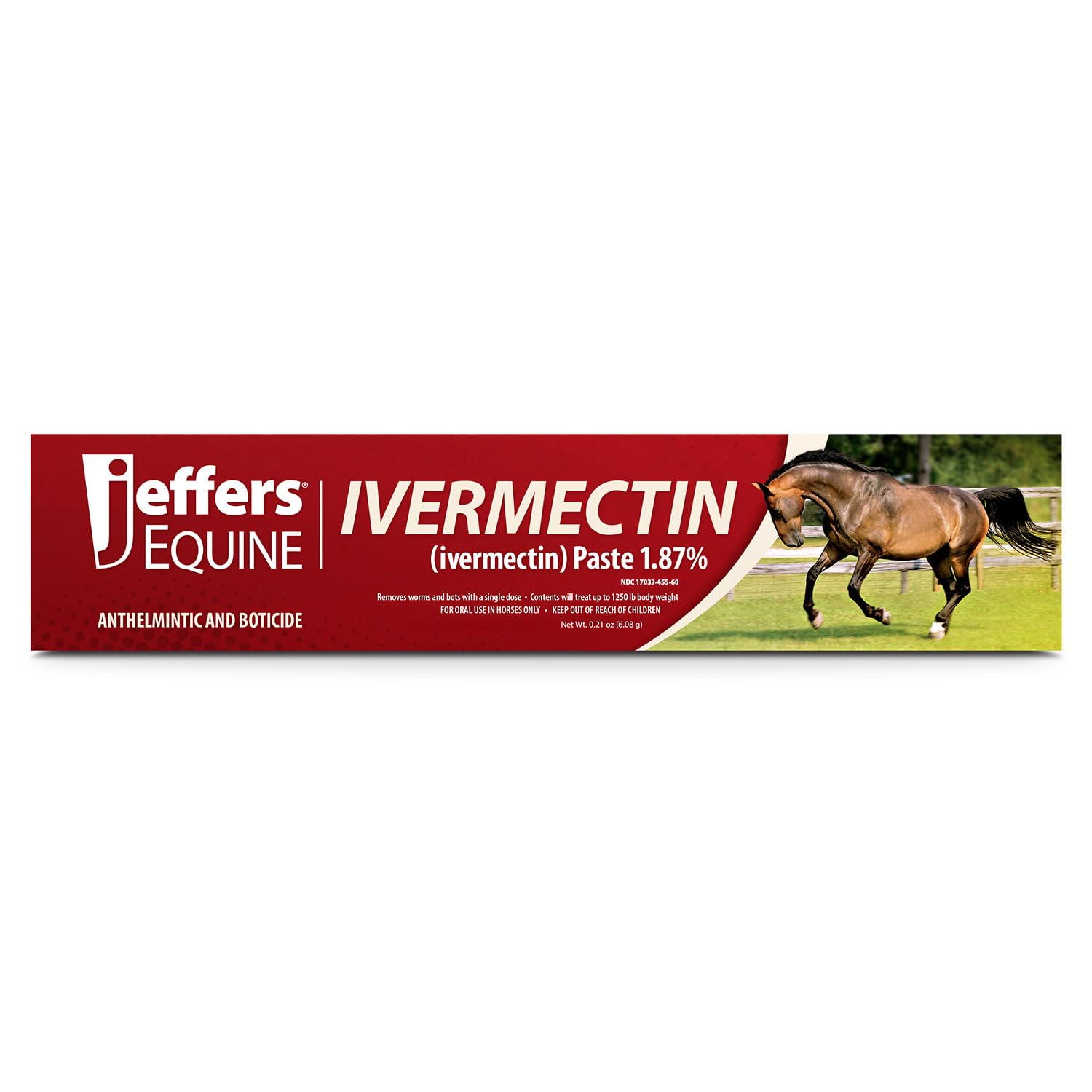 Jeffers Ivermectin Horse Dewormer | 6 Doses | Gel Dewormer for Horses