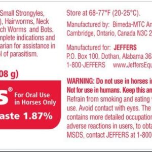 Jeffers Ivermectin Horse Dewormer | 6 Doses | Gel Dewormer for Horses