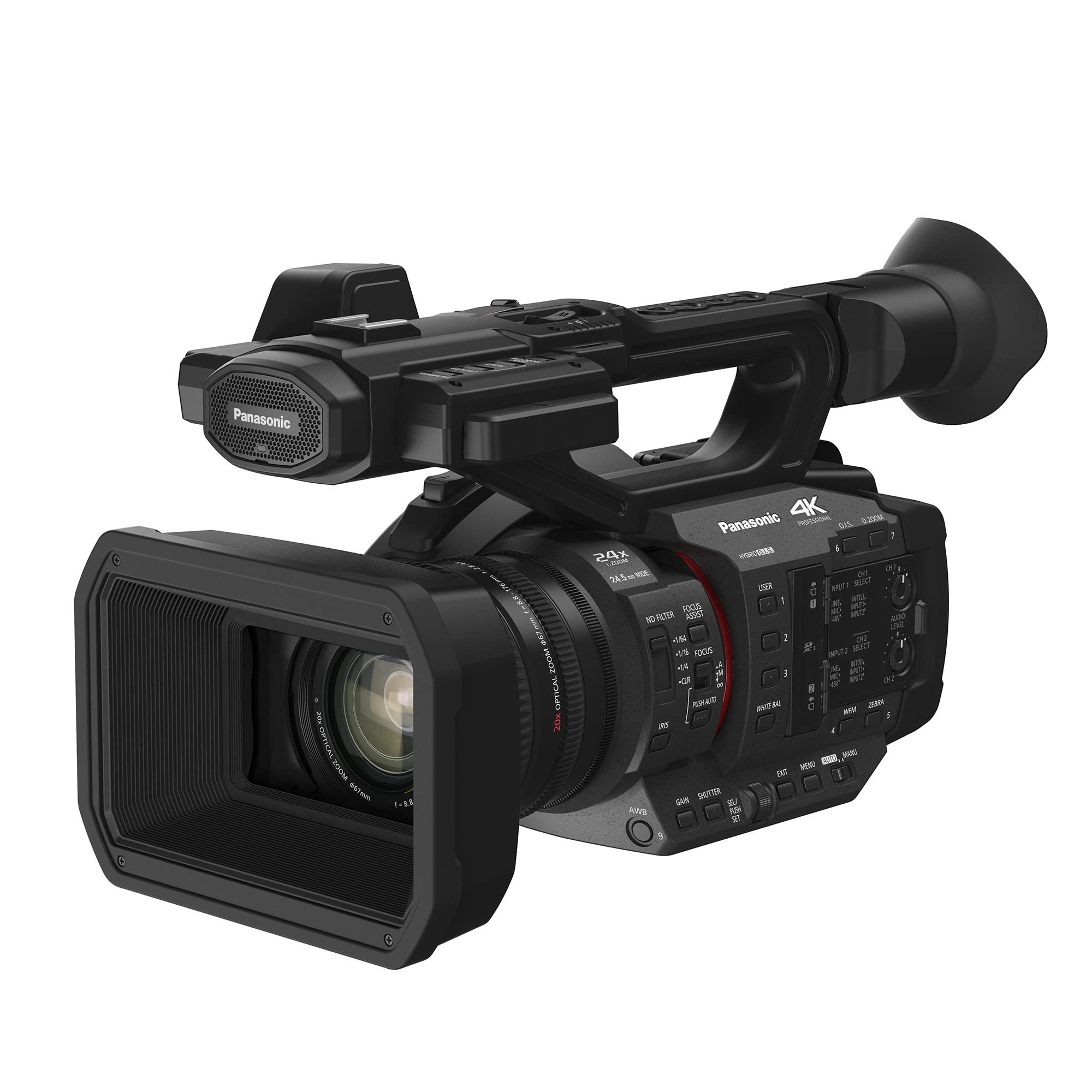 Panasonic Camcorder, Professional Quality 4K 60p, 1.0-inch Sensor, 24.5mm Wide-Angle Lens and Optical 20x Zoom, V-Log, Ethernet, Simultaneous SDI/HDMI Output, HD Live Streaming - HC-X2