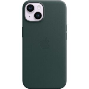 apple iphone 14 leather case with magsafe - forest green