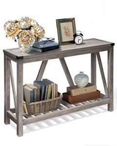 joinhom entryway table - wood console table with shelves, farmhouse sofa table for entryway, living room, hallway