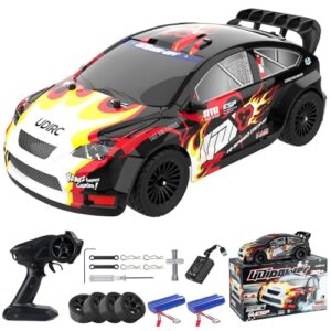 losbenco remote control car 1/16 scale 30+mph 4wd drift rc car, 7.4v 1200mah rc off-road car with upgraded brush motor, 2 sets of tires and light for 8-12 years old