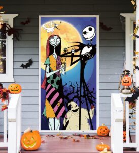 jack skellington porch sign banner nightmare before christmas banner party supplies decorations welcome christmas fall door banner