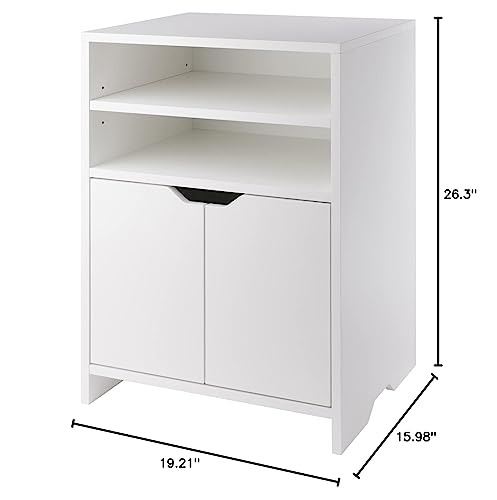 Winsome Wood Nova Storage Cabinet, 1-Drawer with Open Shelf, White