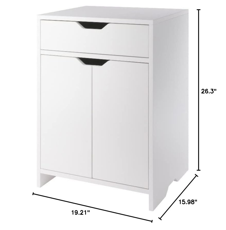 Winsome Wood Nova Storage Cabinet, 1-Drawer, White