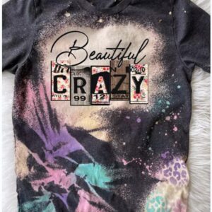 Beautiful Crazy Leopard Bleached T-Shirt Women Western Country Music Shirt Vintage Graphic Country Concert Tee Tops (Gray XL)