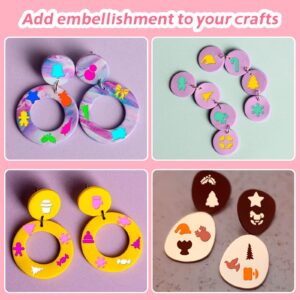 Set of 36 Polymer Clay Cutters for Earring Mini Clay Cutters for Polymer Clay Jewelry Small Clay Cutters Plastic Clay Molds Pottery Tools for Jewelry Making (Stylish Style)