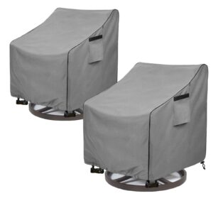 okcool outdoor swivel chair cover 2 pack,outdoor furniture patio chair covers waterproof clearance,(27.5"w x 32.5"d x 39"h) outdoor lawn patio furniture covers,grey