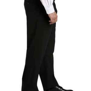 Oak Hill by DXL Men's Big and Tall Waist-Relaxer Pleated Suit Pants Black 44 x 32