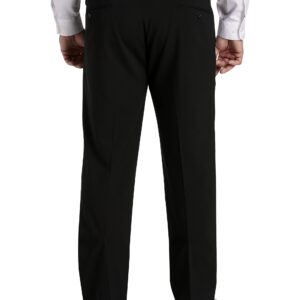 Oak Hill by DXL Men's Big and Tall Waist-Relaxer Pleated Suit Pants Black 44 x 32