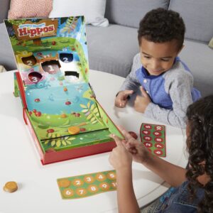 Hasbro Gaming Hungry Hungry Hippos Junior Board Game | 2-in-1 Game for Preschoolers and Kids | Ages 3 and Up | 2 to 4 Players | Counting and Numbers Games