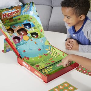 Hasbro Gaming Hungry Hungry Hippos Junior Board Game | 2-in-1 Game for Preschoolers and Kids | Ages 3 and Up | 2 to 4 Players | Counting and Numbers Games