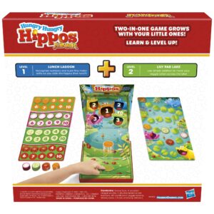 Hasbro Gaming Hungry Hungry Hippos Junior Board Game | 2-in-1 Game for Preschoolers and Kids | Ages 3 and Up | 2 to 4 Players | Counting and Numbers Games