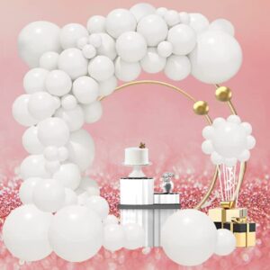 white balloons,106pcs white balloon garland arch kit with 18+12+10+5 inch different sizes latex balloons for birthday wedding baby shower.