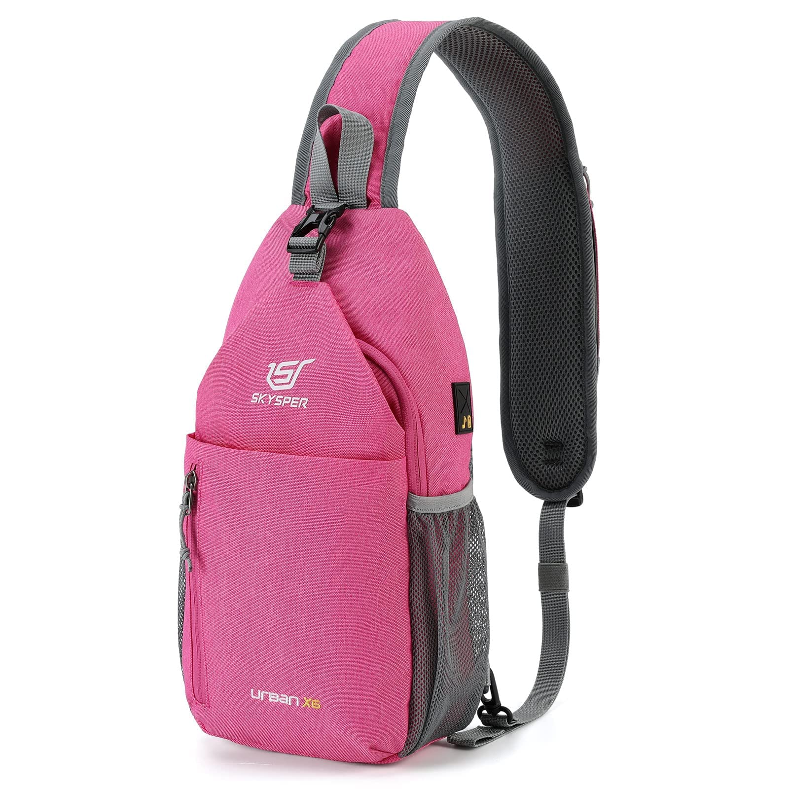 SKYSPER Sling Bag Crossbody Backpack - Chest Shoulder Cross Body Bag Travel Hiking Casual Daypack for Women Men(Pink)