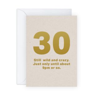 central 23 30th birthday card for her - 30th birthday card for him - pun joke gag - for men women - comes with fun stickers - made in the uk