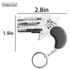 Rubber Band Gun Creative Keychains Decorative Ornaments School Bag Pendants Creative Decompression Toys (Silver)