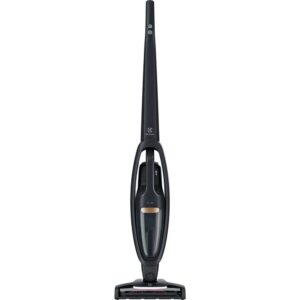 electrolux wellq7 stick cleaner lightweight cordless vacuum with led nozzle lights, turbo battery power, motorized bristle nozzle for carpets and hard floors, in granite grey