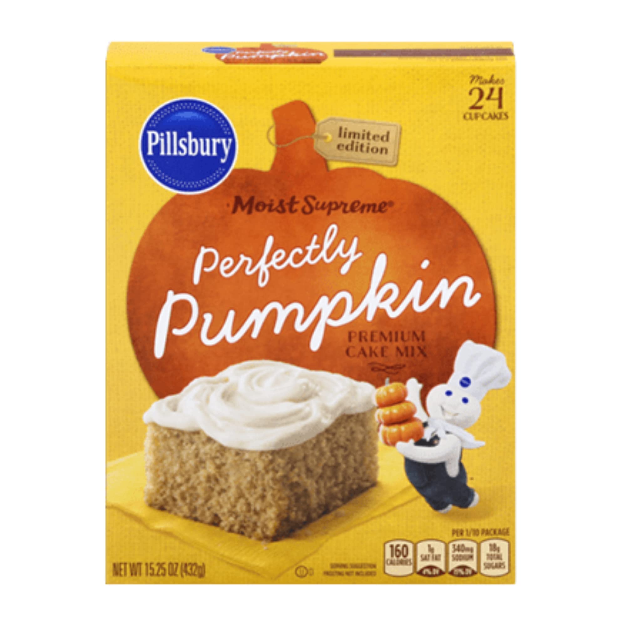 AUS Limited Edition Moist Supreme Perfectly Pumpkin Premium CAKE Mix (Pillsbury), BUNDLE of 2, Delicious Dessert, 15.25oz, Perfect for Any Celebration, Halloween Parties, Thanksgiving, Fall Season