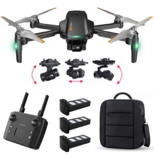 gps drone with 4k camera for adults, profesional long range 12000ft 4k video / image transmission, 3-axis gimbal eis anti-shake hd camera quadcopter with brushless motor, auto return home, 4km long control range